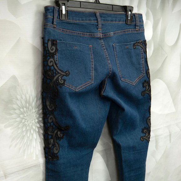VENUS | Jeans | Venus Fashion Stretch Embroidered Edge Denim Jeans ...